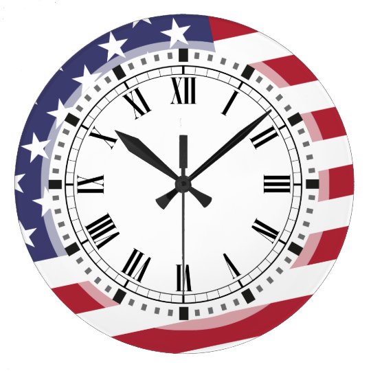 American Flag - Celebrate the USA - July 4 Classic Large Clock | Zazzle.com