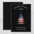 American Flag Christmas Tree Grateful Blessed Holiday Card | Zazzle