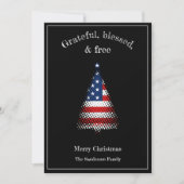 American Flag Christmas Tree Grateful Blessed Holiday Card | Zazzle