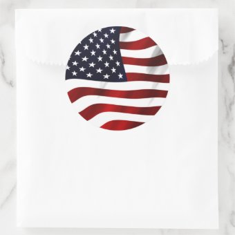 American Flag Classic Round Sticker | Zazzle