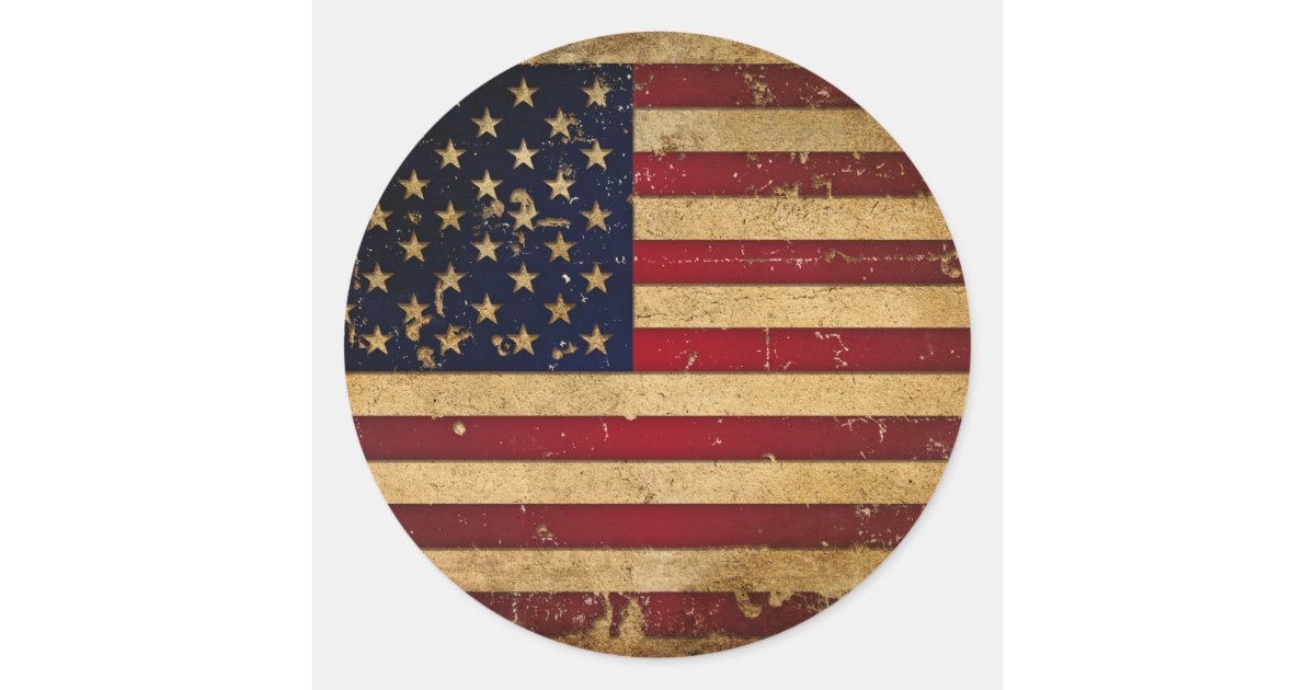 American Flag Classic Round Sticker | Zazzle