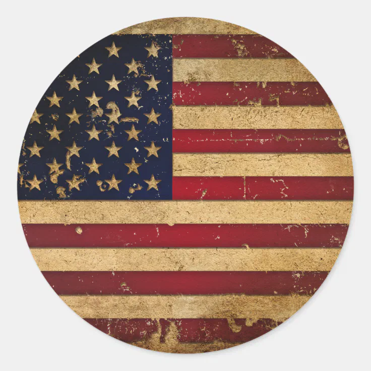 American Flag Classic Round Sticker | Zazzle
