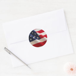 American Flag Classic Round Sticker | Zazzle