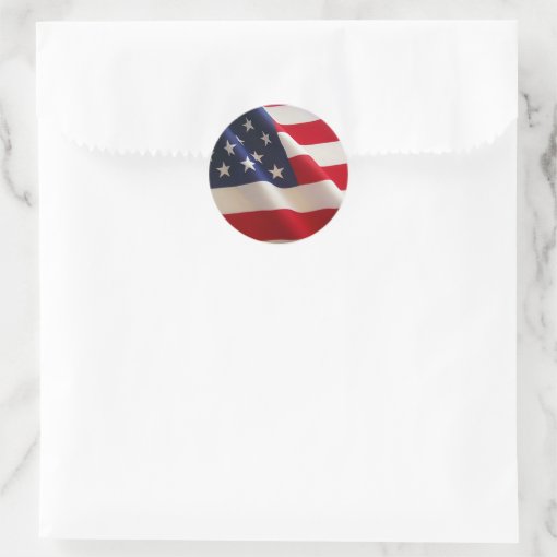 American Flag Classic Round Sticker | Zazzle