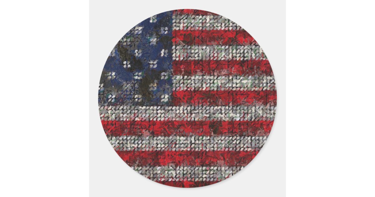American Flag Classic Round Sticker | Zazzle