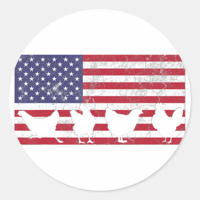 American Flag Classic Round Sticker | Zazzle