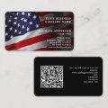 American Flag Corporate Modern Patriotic QR Code Business Card | Zazzle