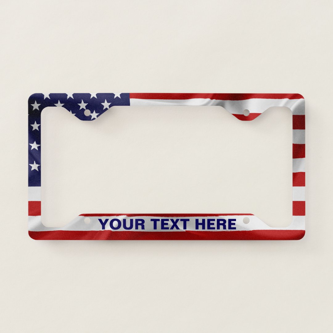 American Flag customizable License Plate Frame | Zazzle