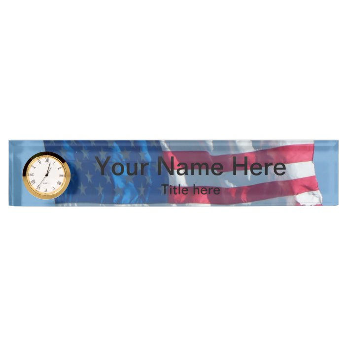 American Flag Desk Name Plate | Zazzle.com
