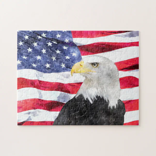 AMERICAN FLAG & EAGLE JIGSAW PUZZLE | Zazzle