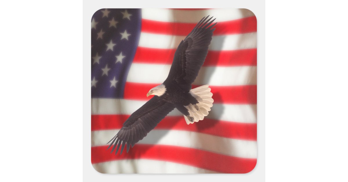 American Flag & Eagle Sticker | Zazzle