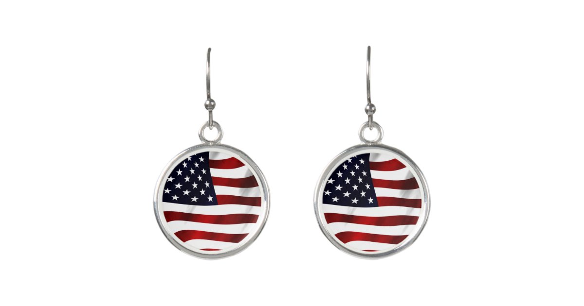 American Flag Earrings | Zazzle