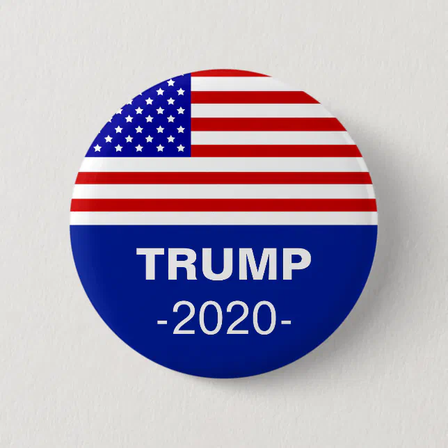 American flag & editable Trump 2020 Button | Zazzle