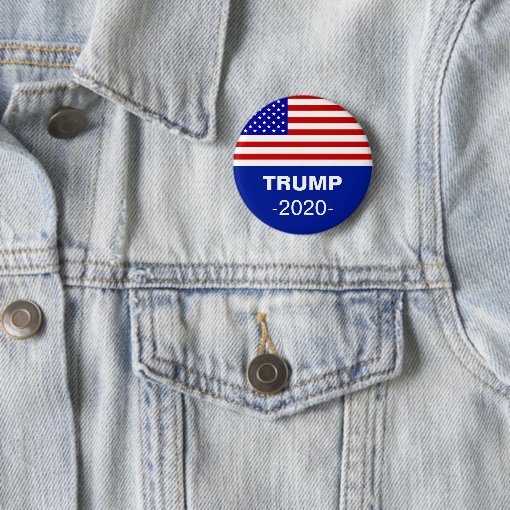 American flag & editable Trump 2020 Button | Zazzle