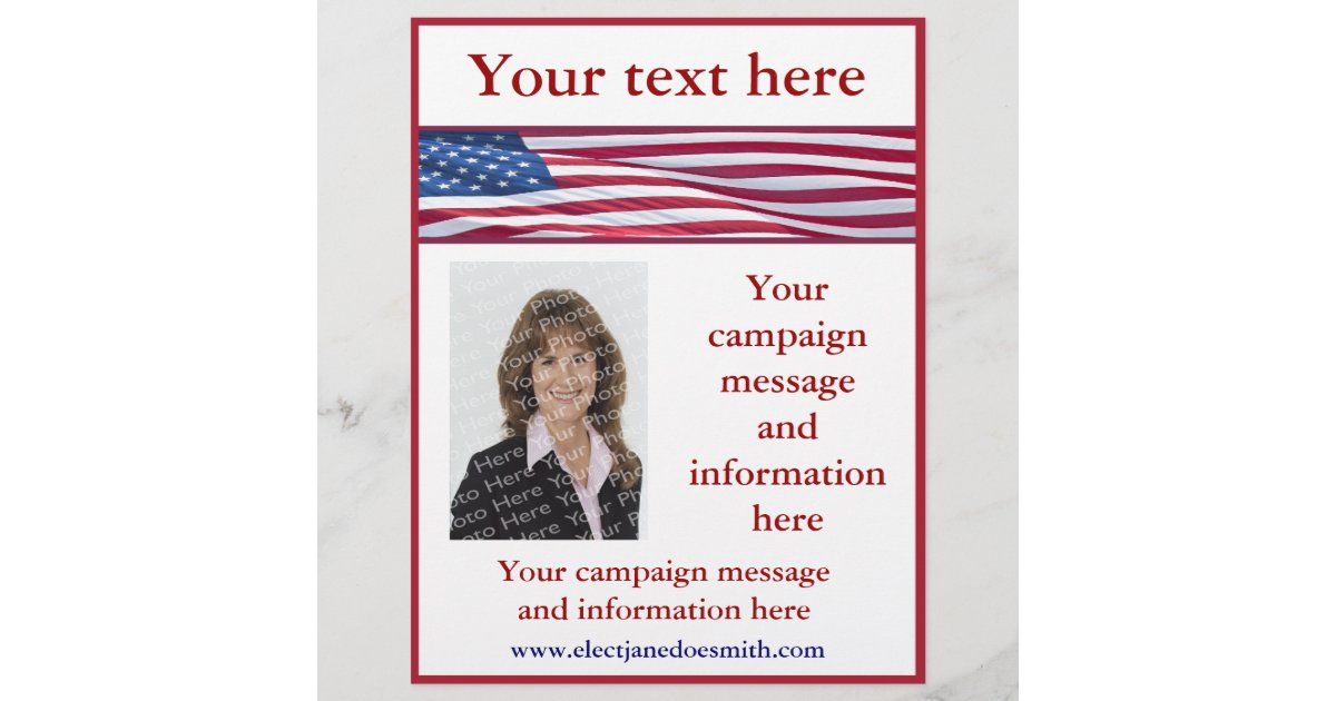 American Flag Election Campaign Flyer Template | Zazzle