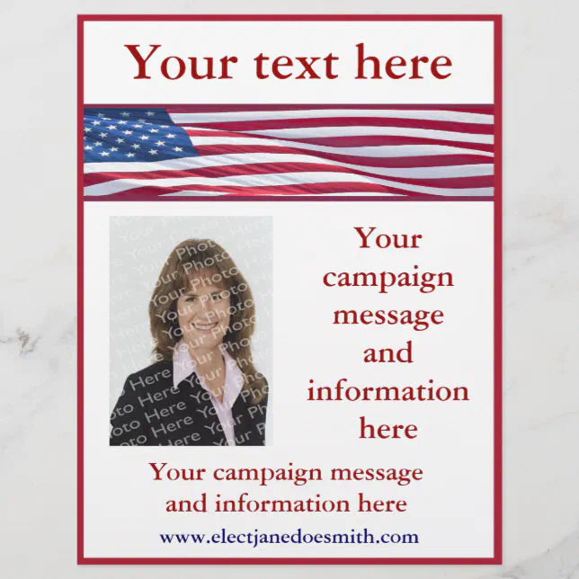 American Flag Election Campaign Flyer Template | Zazzle