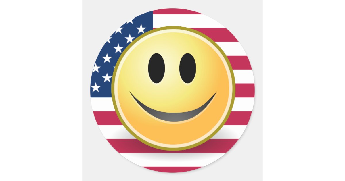 American Flag Face Sticker | Zazzle