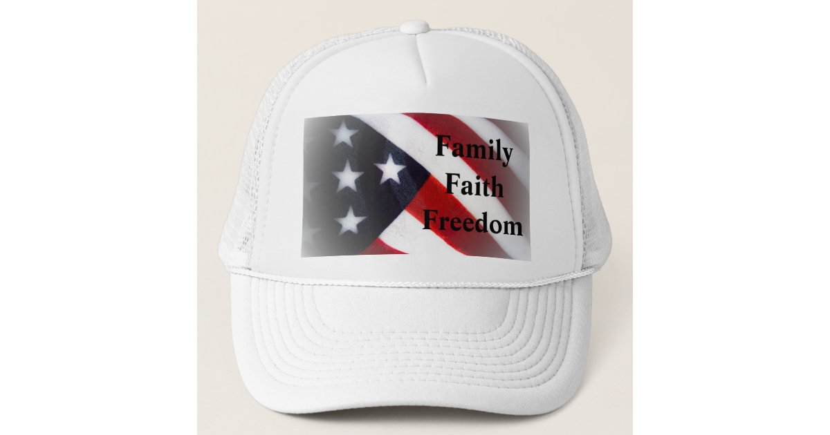 American Flag Family, Faith & Freedom Cap | Zazzle