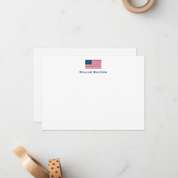 American Flag Flat Note Card | Zazzle