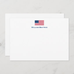 American Flag Flat Note Card | Zazzle