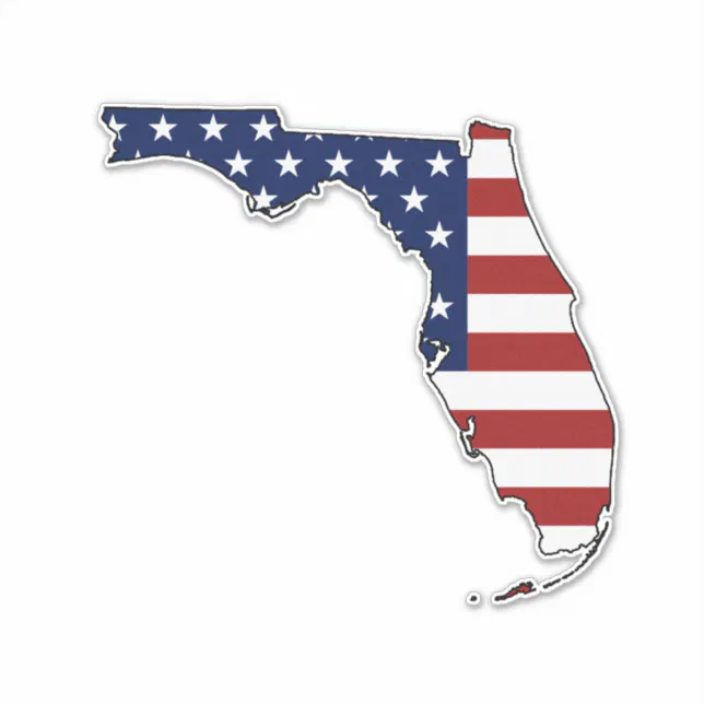 American Flag Florida Sticker | Zazzle