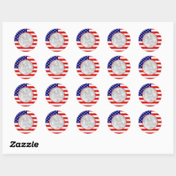 American Flag Frame Classic Round Sticker | Zazzle