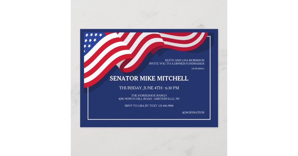 American Flag Fundraising Invitation | Zazzle.com