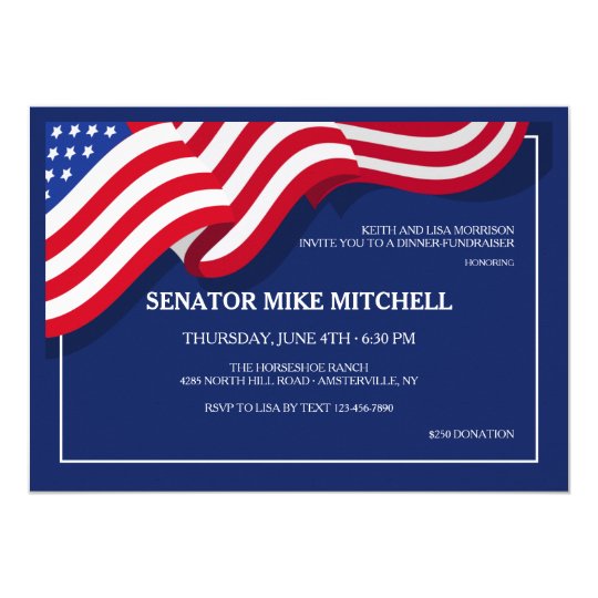 American Flag Fundraising Invitation | Zazzle.com