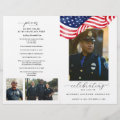 American Flag Funeral Program Template for Service Flyer | Zazzle