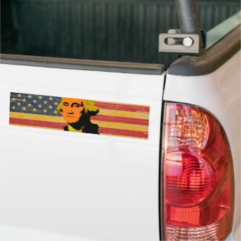 American Flag George Washington Bumper Sticker | Zazzle
