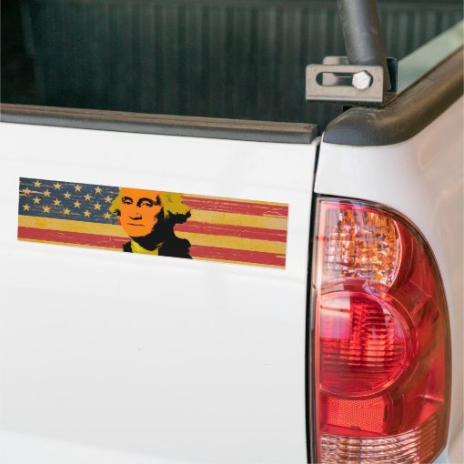 American Flag George Washington Bumper Sticker | Zazzle