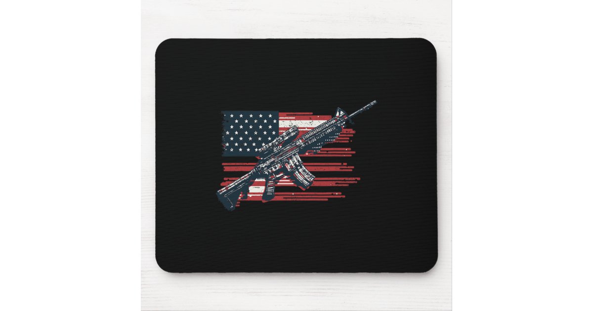 American Flag Guns 1st Of July Guns Independence D Mouse Pad | Zazzle
