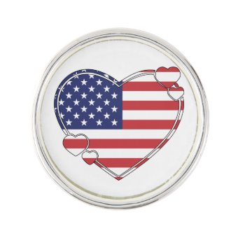 American Flag Heart Pin | Zazzle