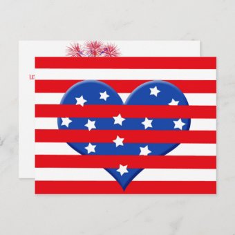 American flag heart postcard | Zazzle