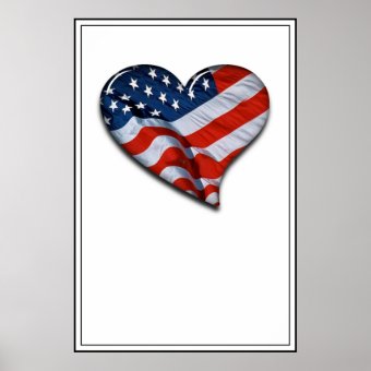 American Flag Heart Poster | Zazzle