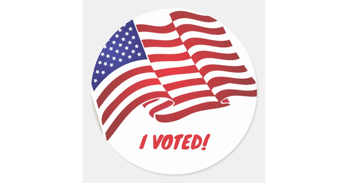 American Flag I Voted Classic Round Stickers | Zazzle