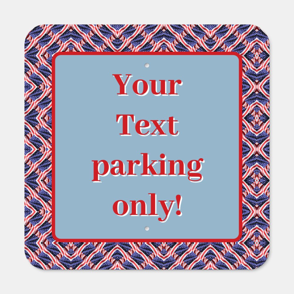 American Flag in the Wind Waving Banner Tiled Metal Sign - Snuggle ...