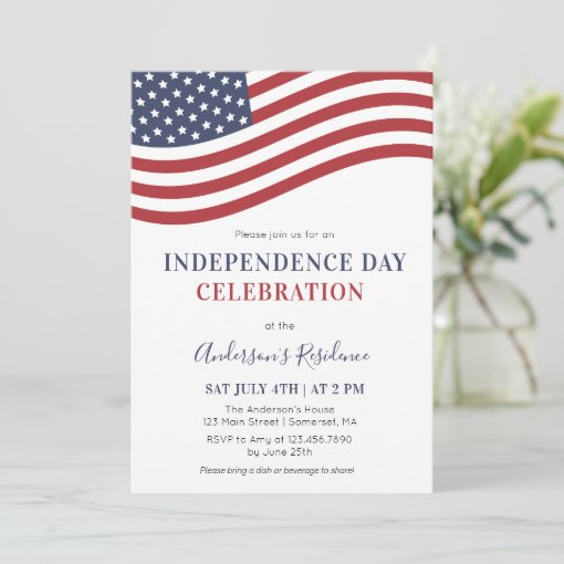 American Flag Independence Day Celebration Party Invitation | Zazzle