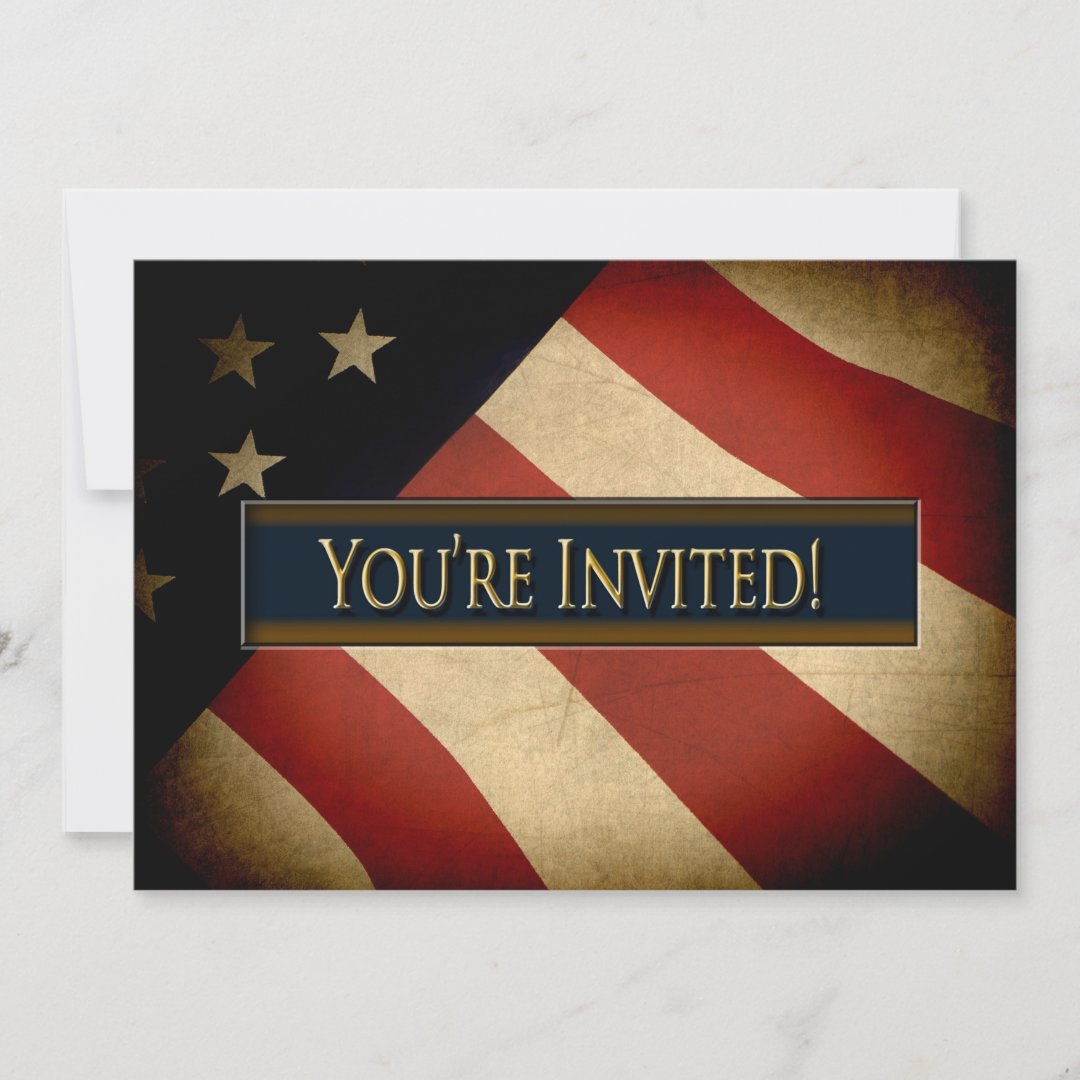 AMERICAN FLAG - INVITATION | Zazzle