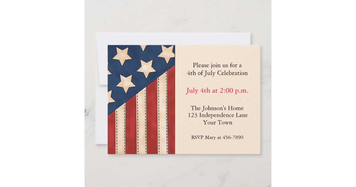 American Flag Invitation | Zazzle