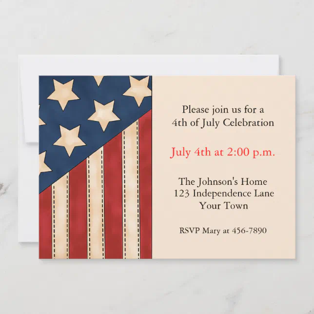 American Flag Invitation | Zazzle