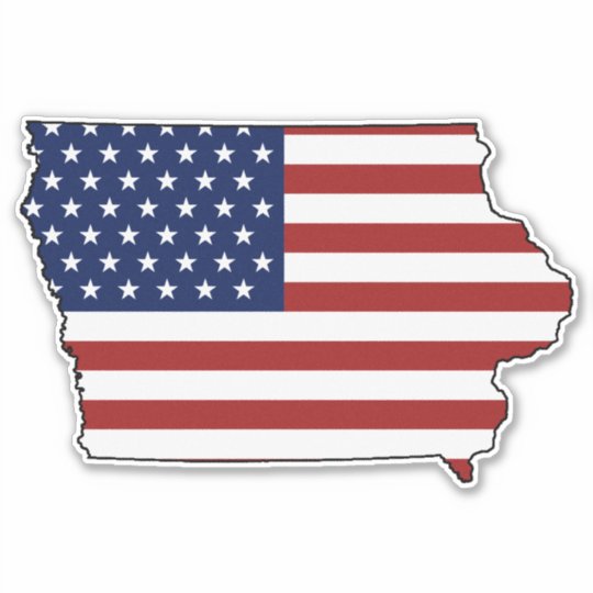 American Flag Iowa Sticker | Zazzle.com
