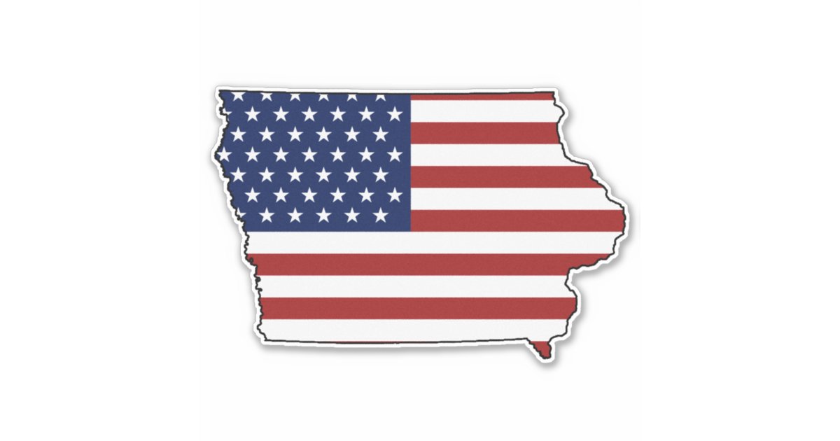 American Flag Iowa Sticker | Zazzle