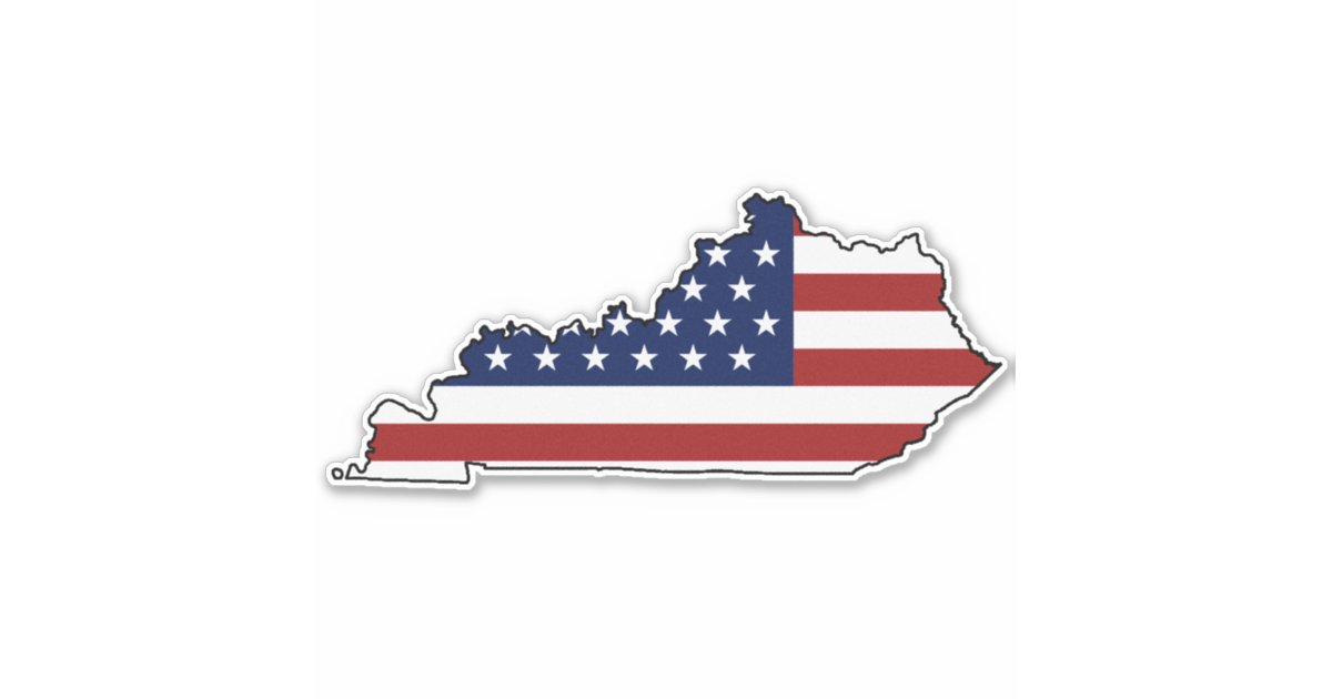 American Flag Kentucky Sticker | Zazzle