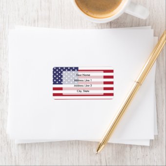 American flag label | Zazzle