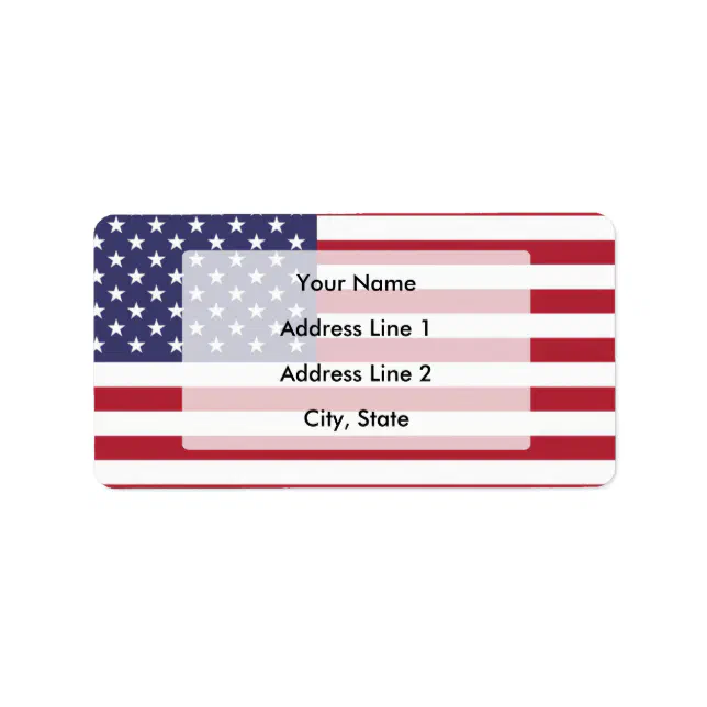 American flag label | Zazzle