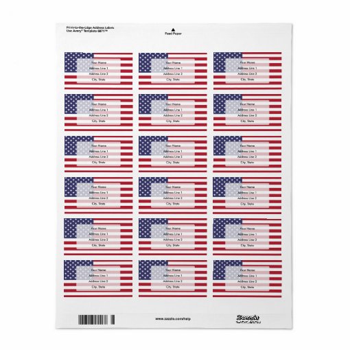 American flag label | Zazzle
