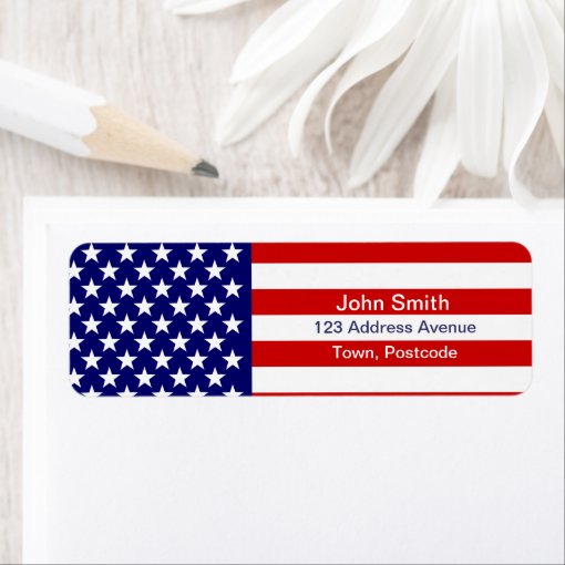 American flag label | Zazzle