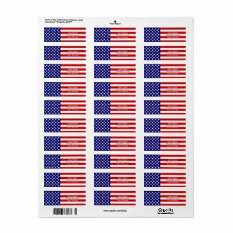 American flag label | Zazzle