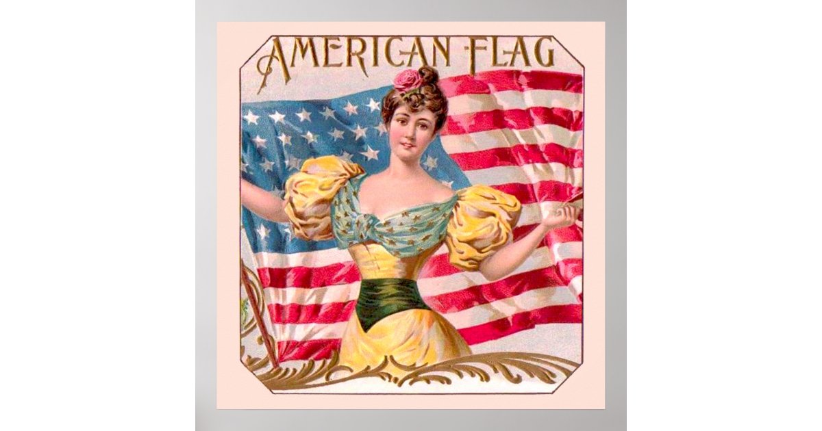 American Flag Lady Liberty Independence Poster | Zazzle